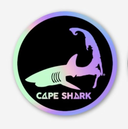 Holographic Black Circle Sticker – Cape Shark