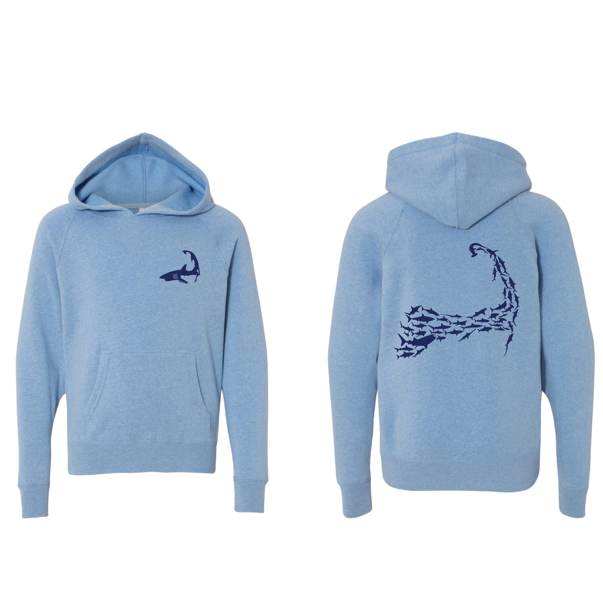 Cape Cod Sharks - Toddler/Youth Heather Blue Hood – Cape Shark
